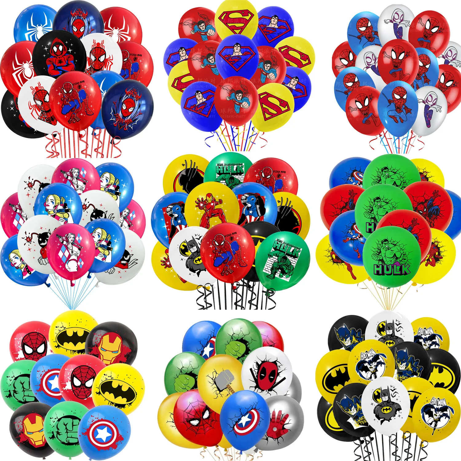 Super Hero Balloons The Avengers Spiderman Iron Man Hulk Superman Theme ...