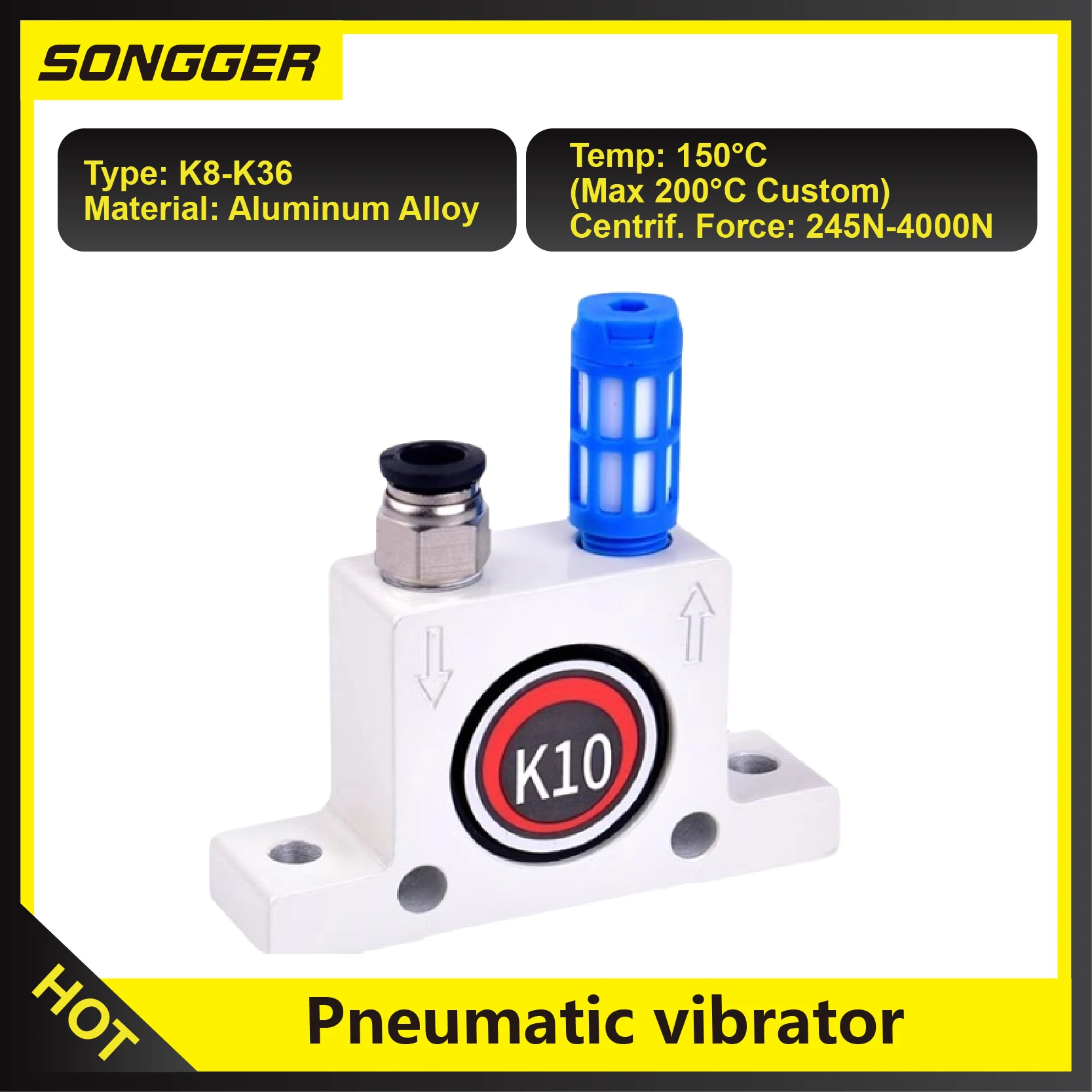 Pneumatic Air Vibrator K Series K20 K25 Turbine Vibrator Hopper Bin ...