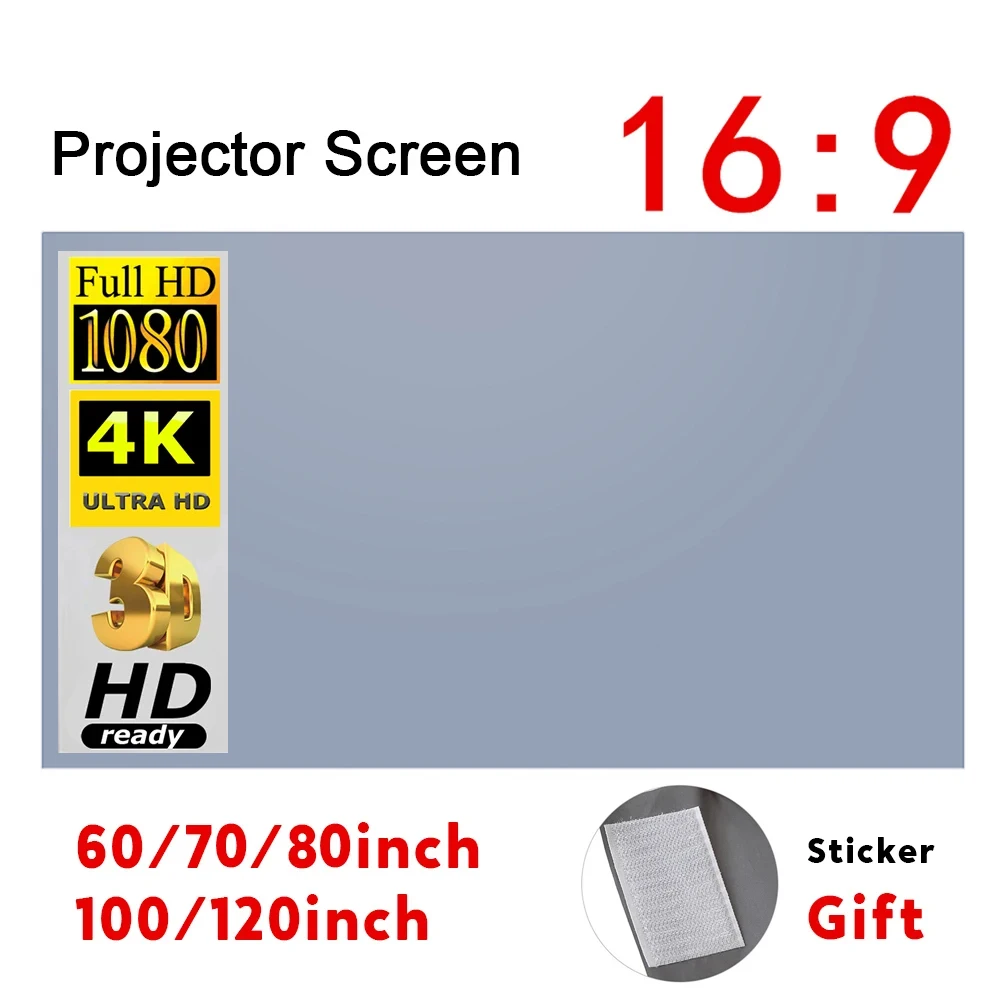 H60-60-70-80-100-120-Portable-Projector-Screen-HD-16-9-White-Dacron ...