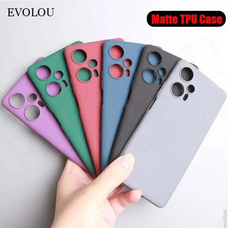 For-Poco-F5-Pro-5G-Ultra-Slim-Sandstone-Silicone-Shockproof-Soft-Back ...