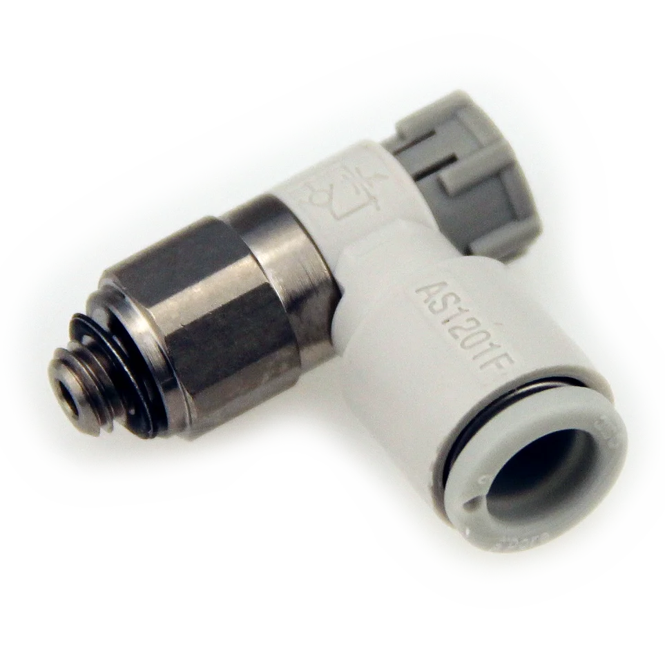 SMC AS1201F-M5-06A AS Series Speed Controller With One-touch Fitting/Elbow Type Body Size1