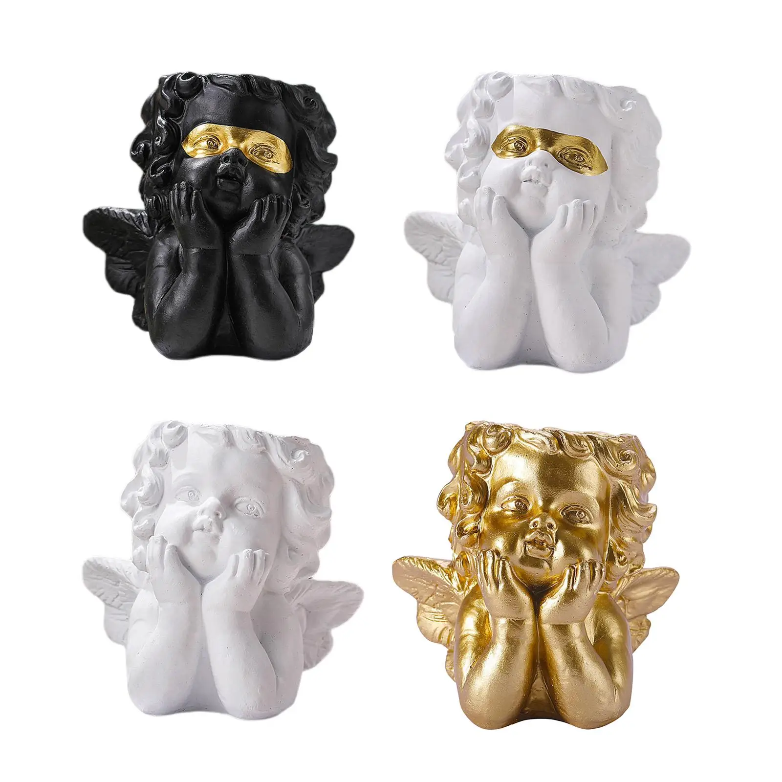 Angel Statue Planter Pot Decorative Vase Flower Pot for Crafts Ornament ...