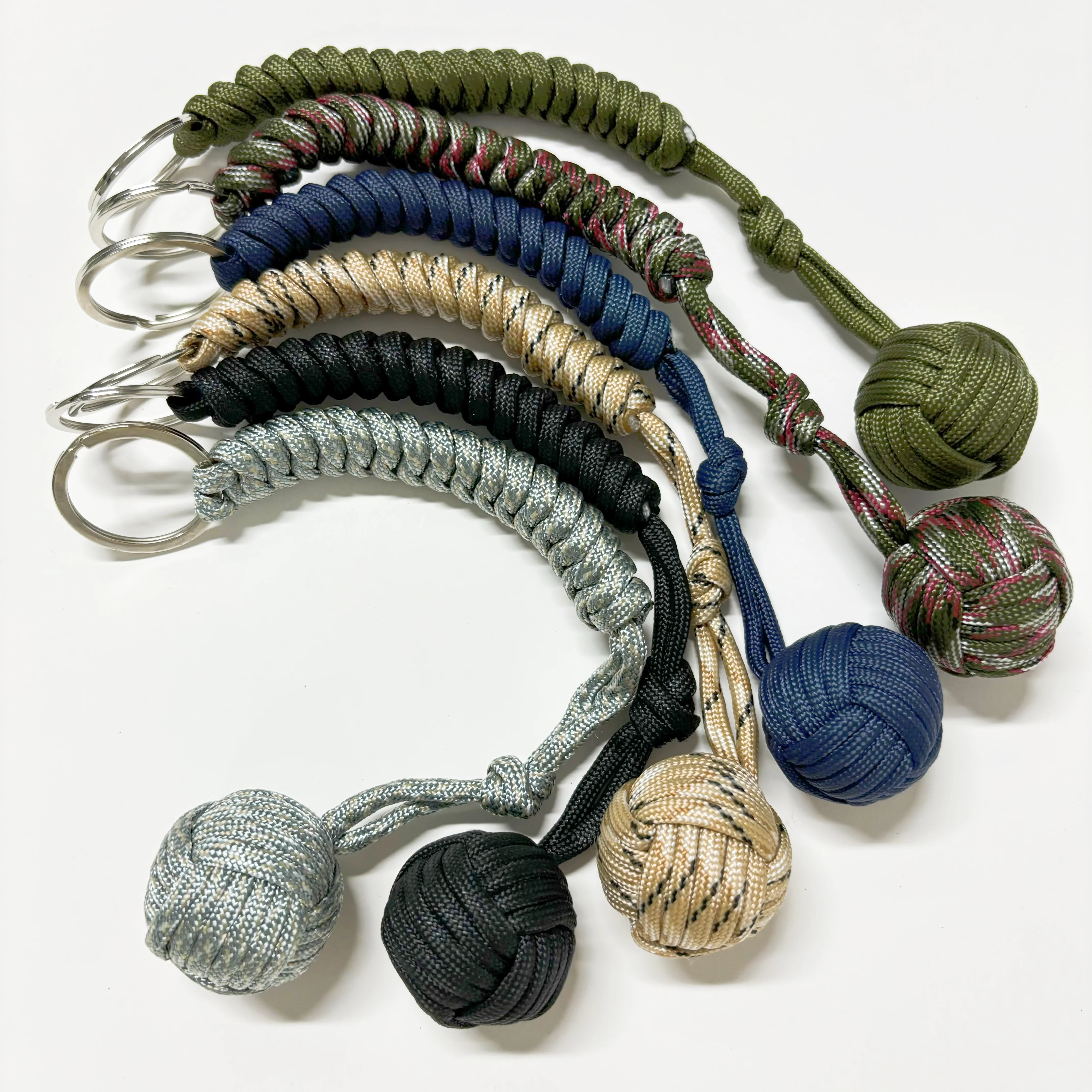 Outdoor-Self-Defense-Umbrella-Rope-Monkey-Fist-Steel-Ball-Paracord ...