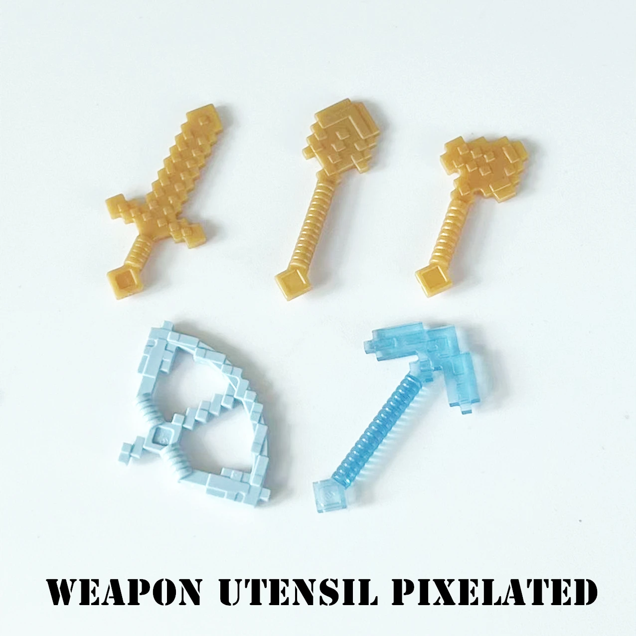 Rainbow Pig MOC Part 18787 18788 18789 18792 18791 Pixelated Weapon Bow ...