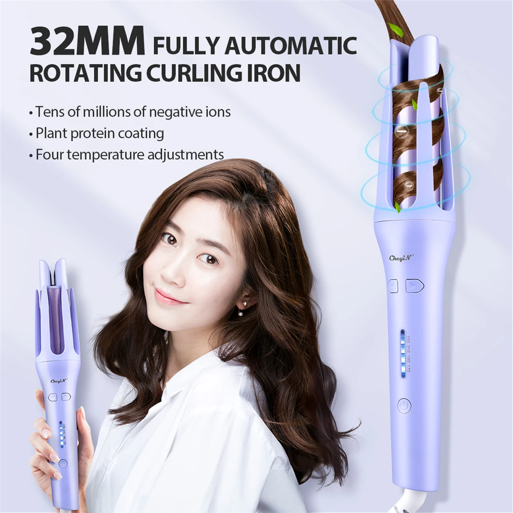 CkeyiN Automatic Hair Curler 32MM Auto Rotating Ceramic Hair Roller ...