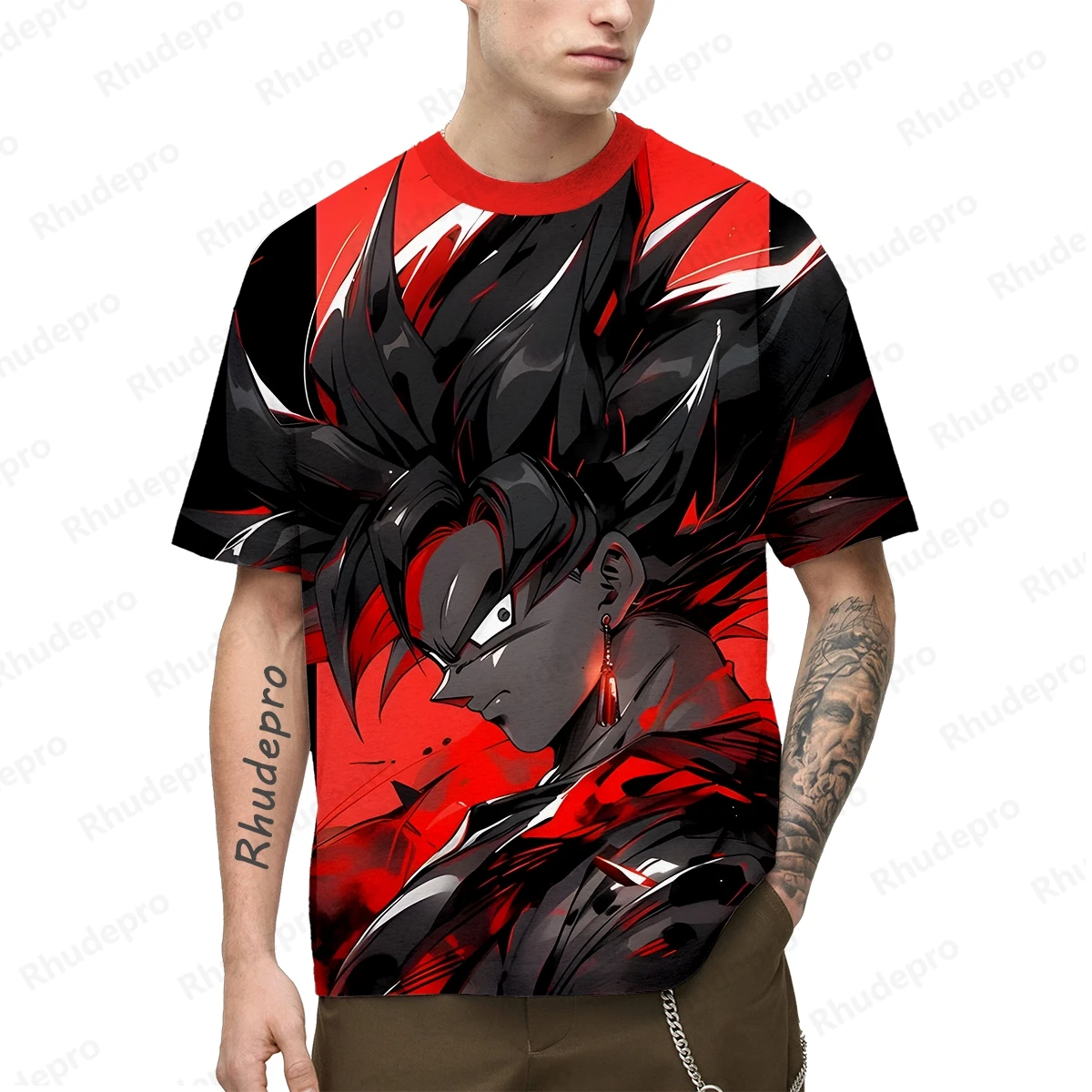 Camiseta-de-Goku-Dragon-Ball-Z-para-hombre-ropa-de-calle-de-gran-tama-o ...
