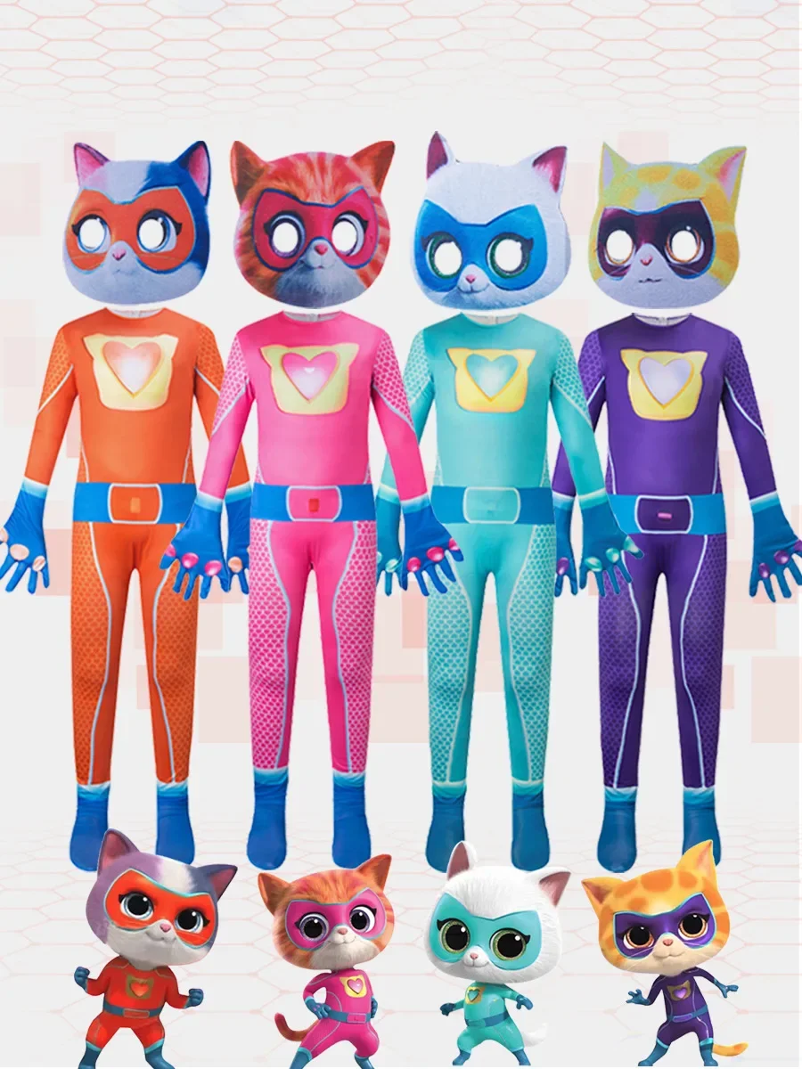 Mono-de-SuperKitties-traje-de-Halloween-ajustado-disfraces-de-actuaci-n ...