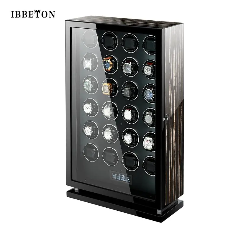 Automatic Watch Winder Luxury 24 Wood Watch Safe Box Fingerprint Unlock ...