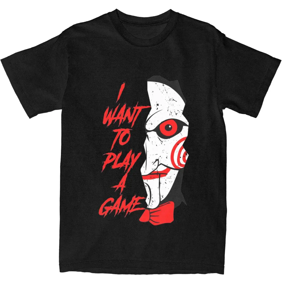 Couple T Shirt SAW I WANT TO PLAY A GAME Horror T-Shirts Harajuku Beach ...