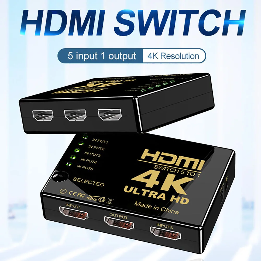 4K-HDMI-Compatible-Switcher-5x1-HDMI-Switch-HD-1080P-HDMI-Splitter ...