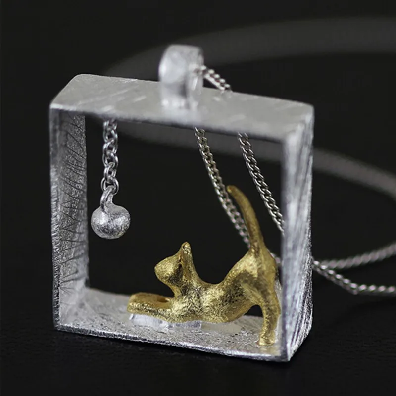 New-Fashion-Cat-Ball-925-Sterling-Silver-Personality-Bell-Temperament ...