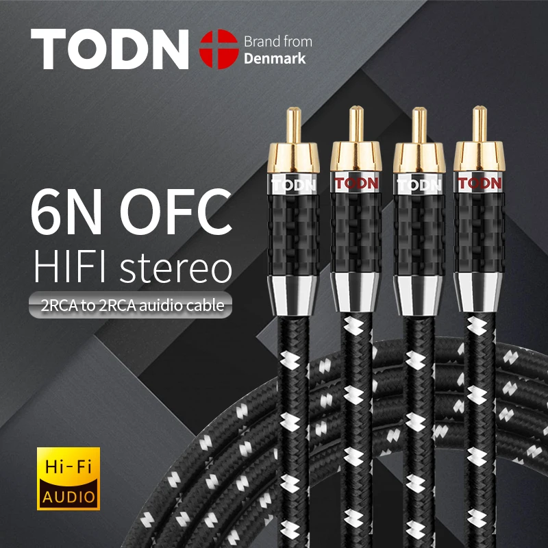 TODN-HIFI-Stereo-1-Pair-RCA-Cable-Stereo-RCA-Cable-High-performance ...