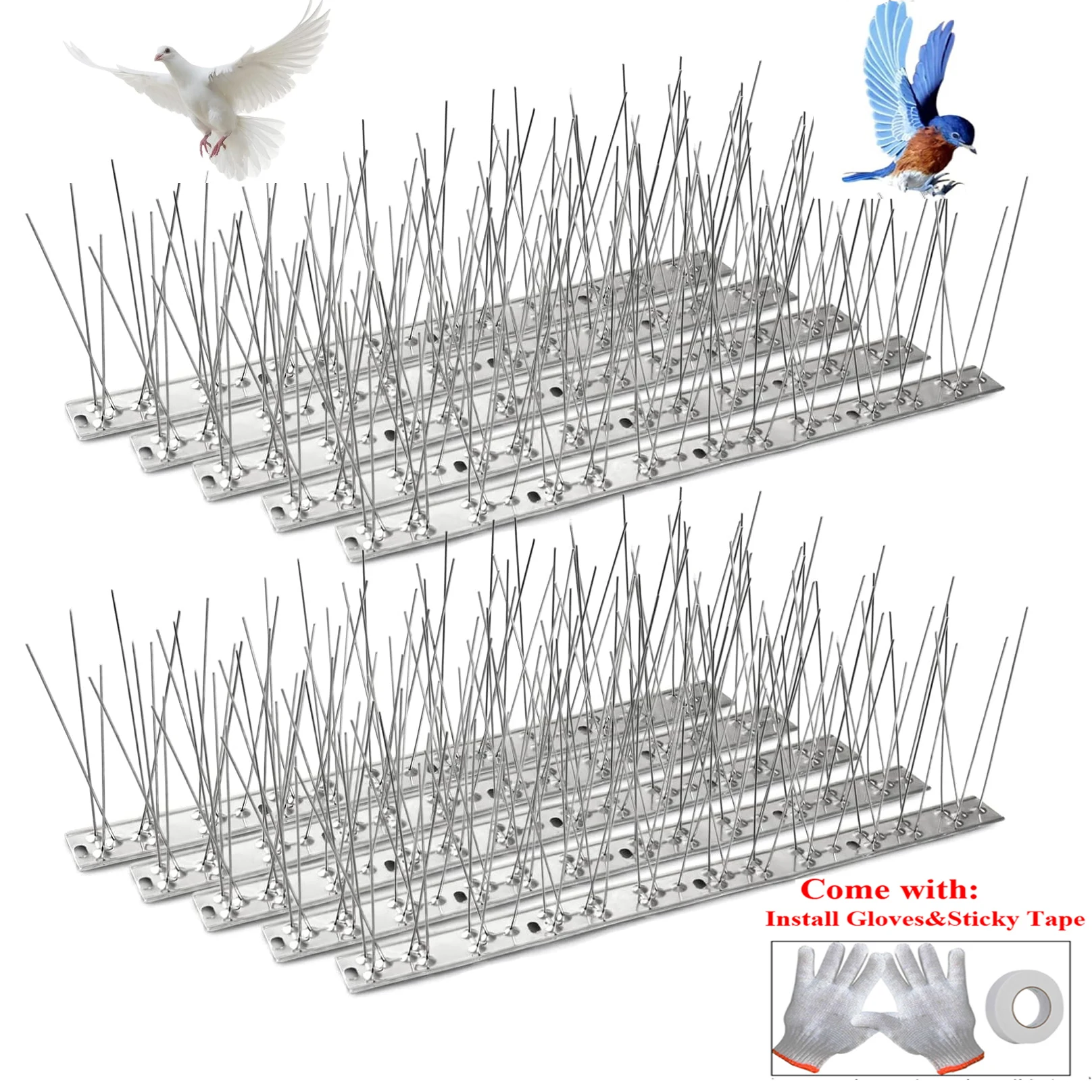 Stainless-Steel-Bird-Spikes-for-Pigeons-Small-Birds-330cm-10-Strips ...