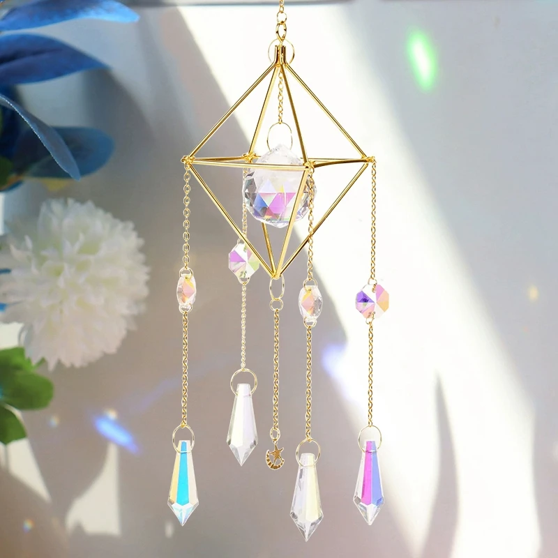 Sun Catchers Crystal Pendant Window Wind Chime Star Moon Light Catchers ...