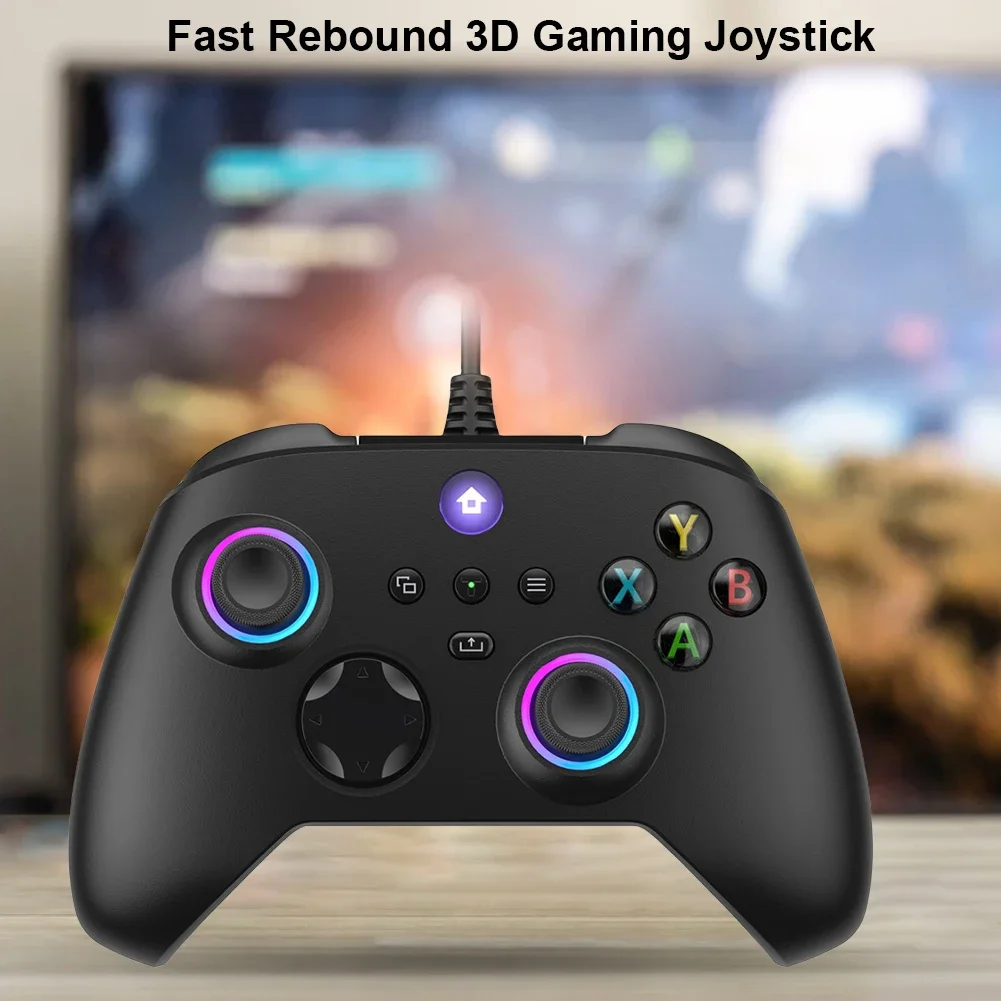 Gamepad-USB-RGB-com-fio-para-Xbox-One-Vibra-o-de-6-eixos-Turbo-Game ...
