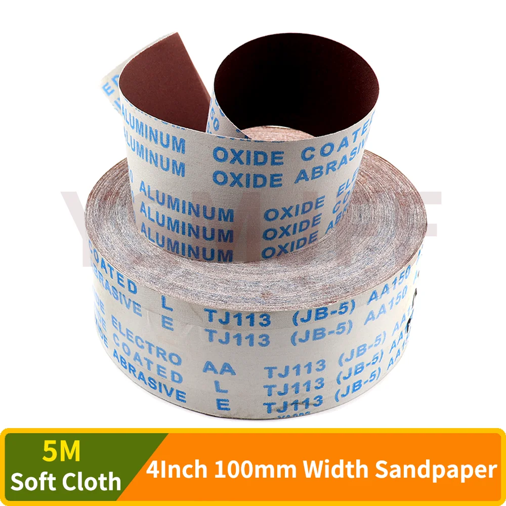 5M-4Inch-100mm-Width-Sandpaper-Roll-Emery-Cloth-Sand-Paper-Sanding ...
