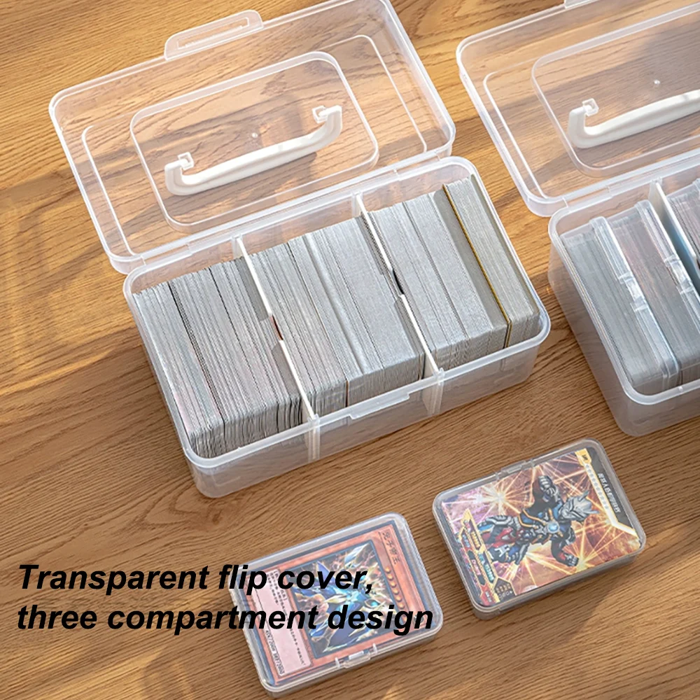 Plastic-Transparent-Card-Box-with-2-Dividers-with-Small-Boxs-Holds-400 ...