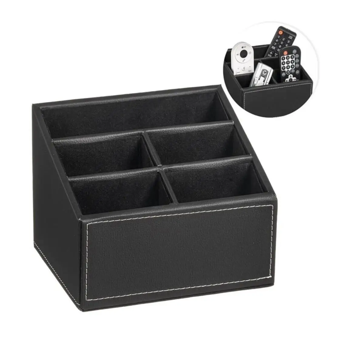 Black-Skin-effect-Stand-Remote-Control-Holder-with-5-Pockets.jpg