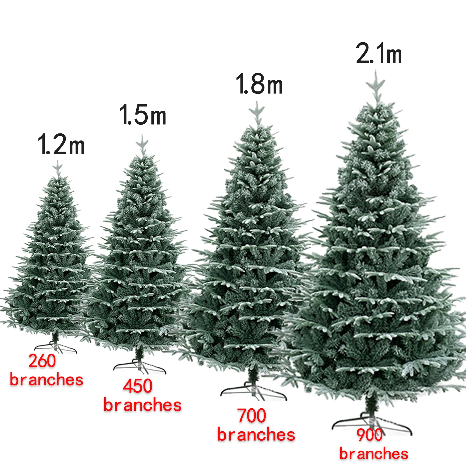 2-1m-Christmas-Tree-with-800-Tip-Folding-Stable-Metal-Stand-Fast ...