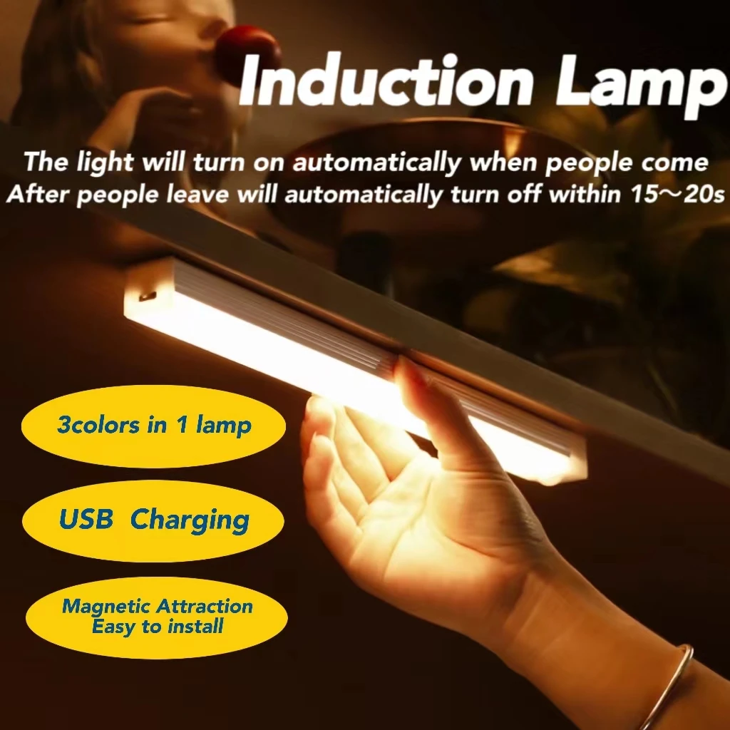 PIR-Motion-Sensor-Light-Wireless-LED-Cabinet-Light-USB-Rechargeable ...