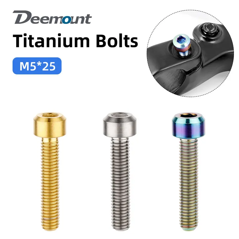 1-2PCS-Bicycle-Brake-Lever-Fixed-Bolts-M5x25mm-Titanium-Mountain-Bike ...