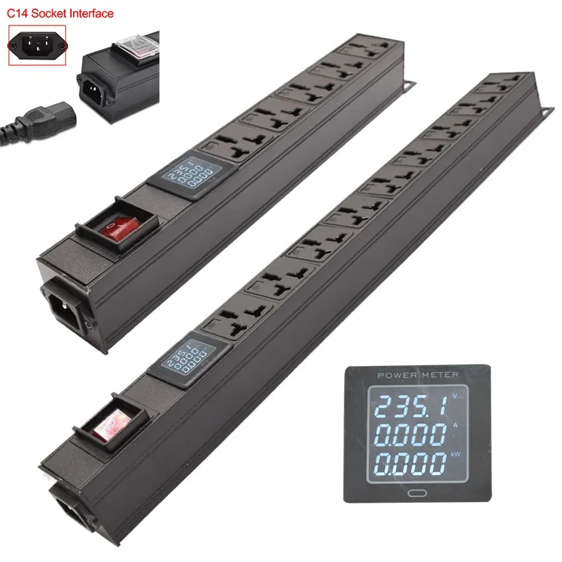 C14-port-PDU-Power-Strip-Network-Cabinet-Rack-Distribution-2-10-AC-16A ...