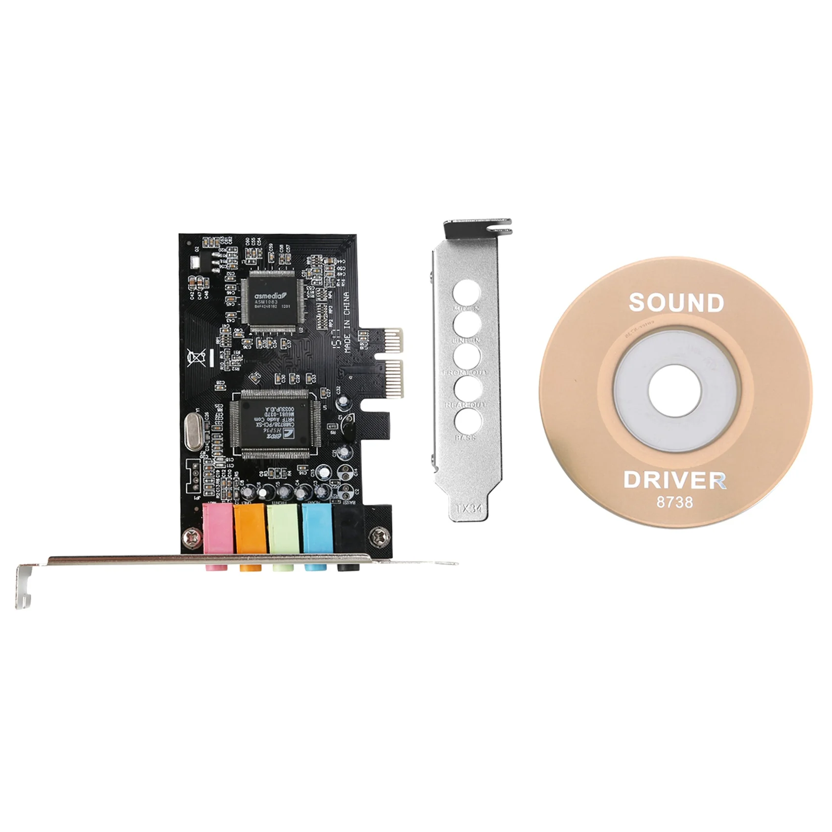 Placa-de-Som-PCIe-5-1-PCI-Express-Surround-Placa-De-udio-3D-Para-PC ...