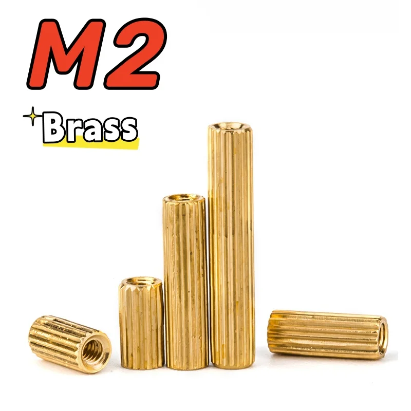 50-100pcs-M2-L-M2-Solid-Brass-Copper-Round-Knurled-Threaded-Screw-3mm ...