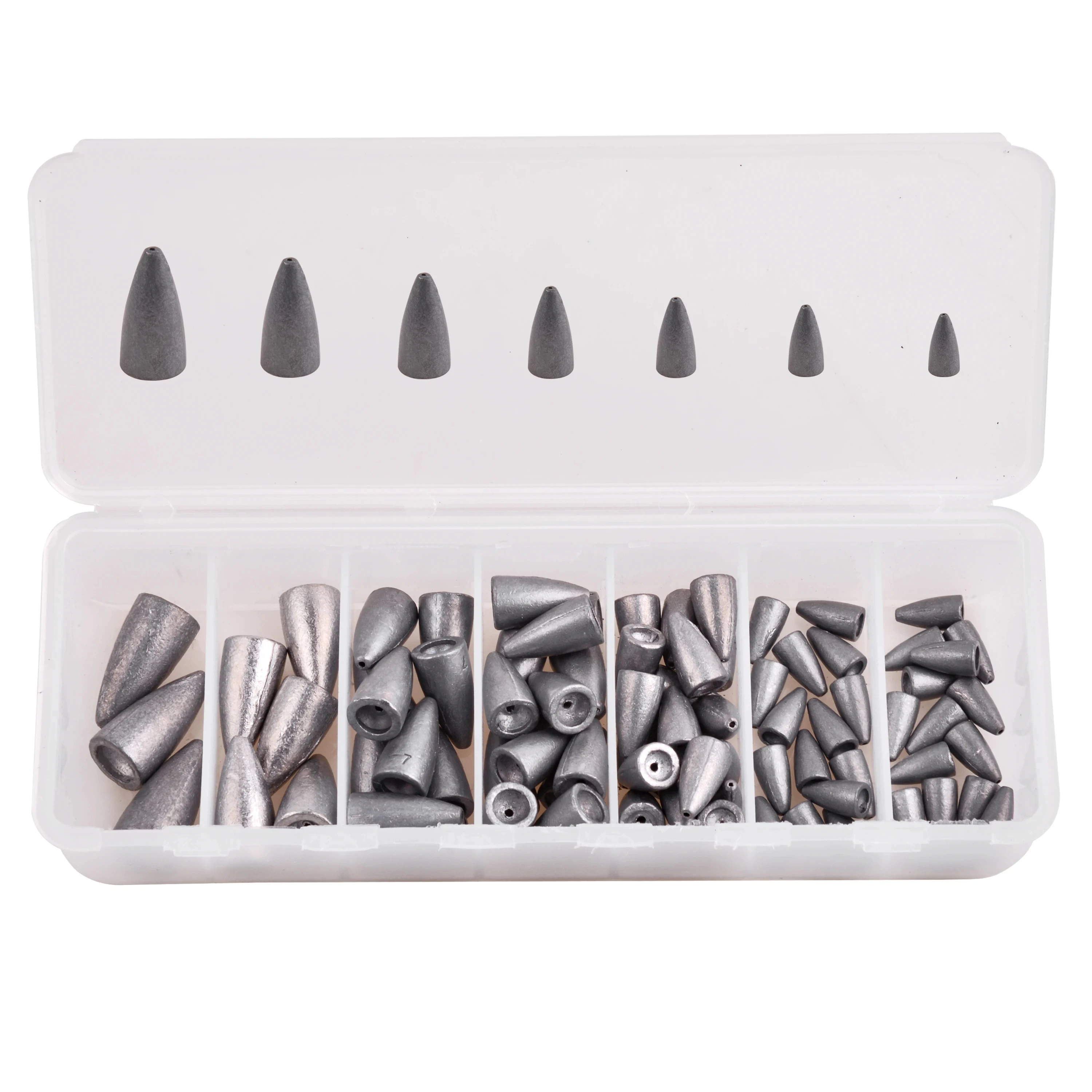 83Pcs-Box-Worm-Weight-Bullet-Sinkers-Weights-Fishing-Tackle-Accessories ...