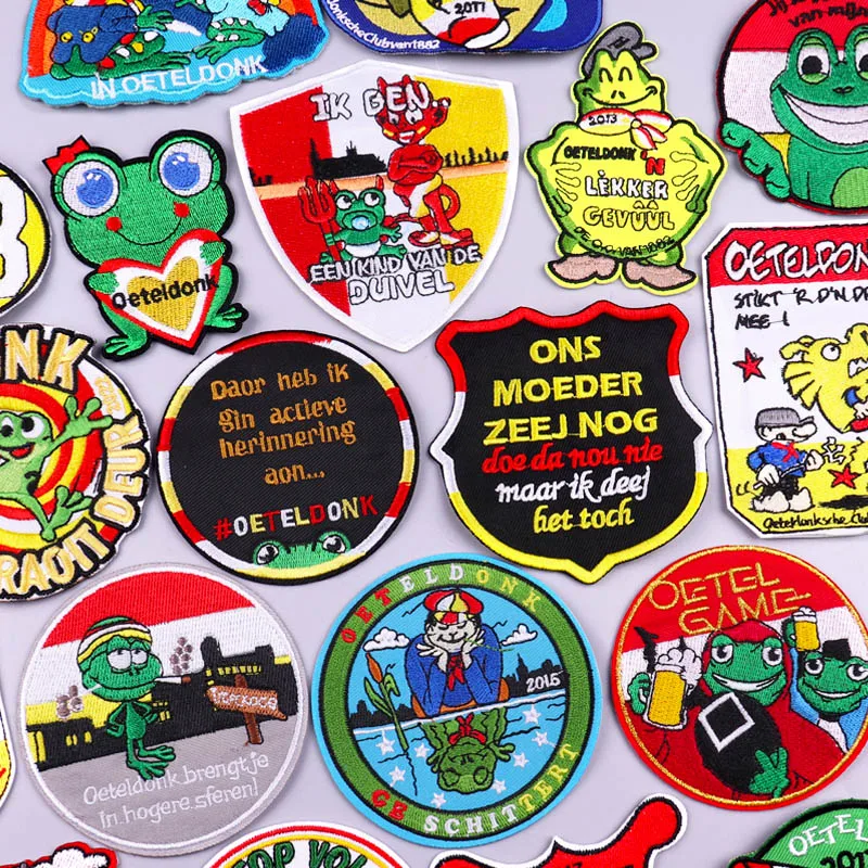 Nederland-Oeteldonk-Embleem-Patch-Naaien-Geborduurde-Patch-Frog ...