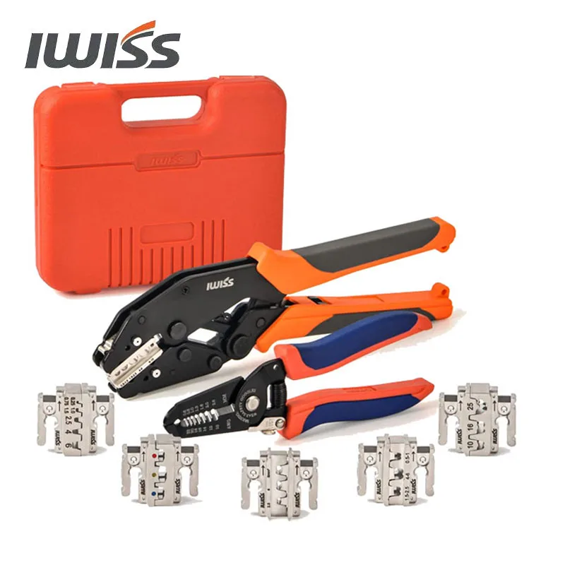 Iwiss Rachet Crimping Tool Set, Quick Change Jaws For Open Barrel ...