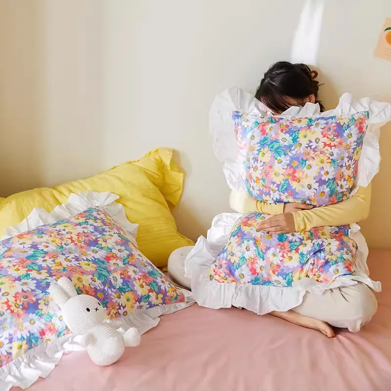 2pcs-New-Pure-Cotton-Body-Pillow-Case-Floral-Flower-Print-King-Size ...