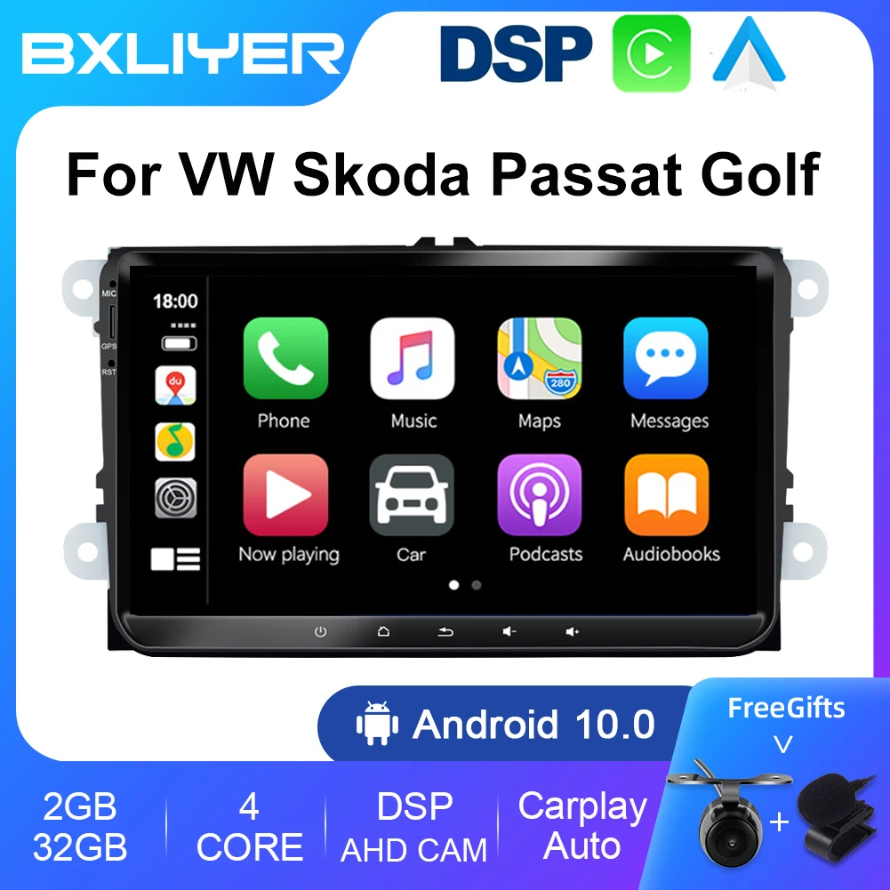 Bxliyer Carplay Car Multimedia Video Player 2 Din Android 10 For ...