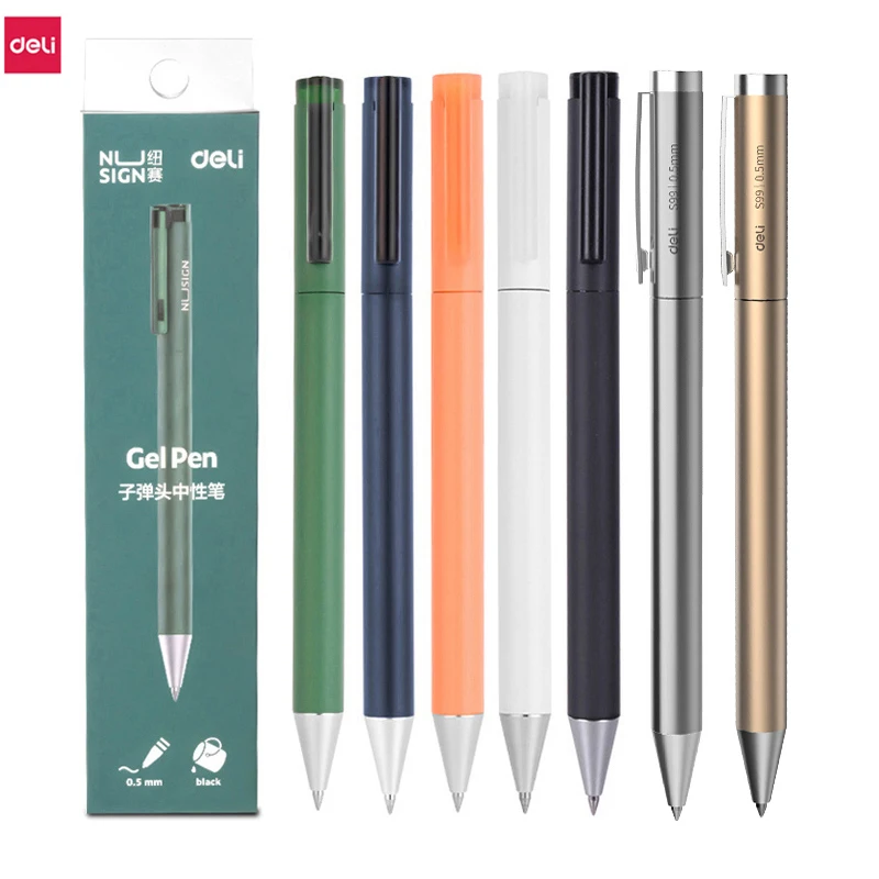 Deli-Metal-Gel-Pens-Aluminum-Alloy-Durable-Smooth-Writing-Signature ...