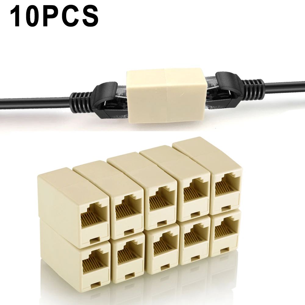 10Pcs New Alloy Internet Tools RJ45 CAT5 Coupler Plug Adapter Network ...