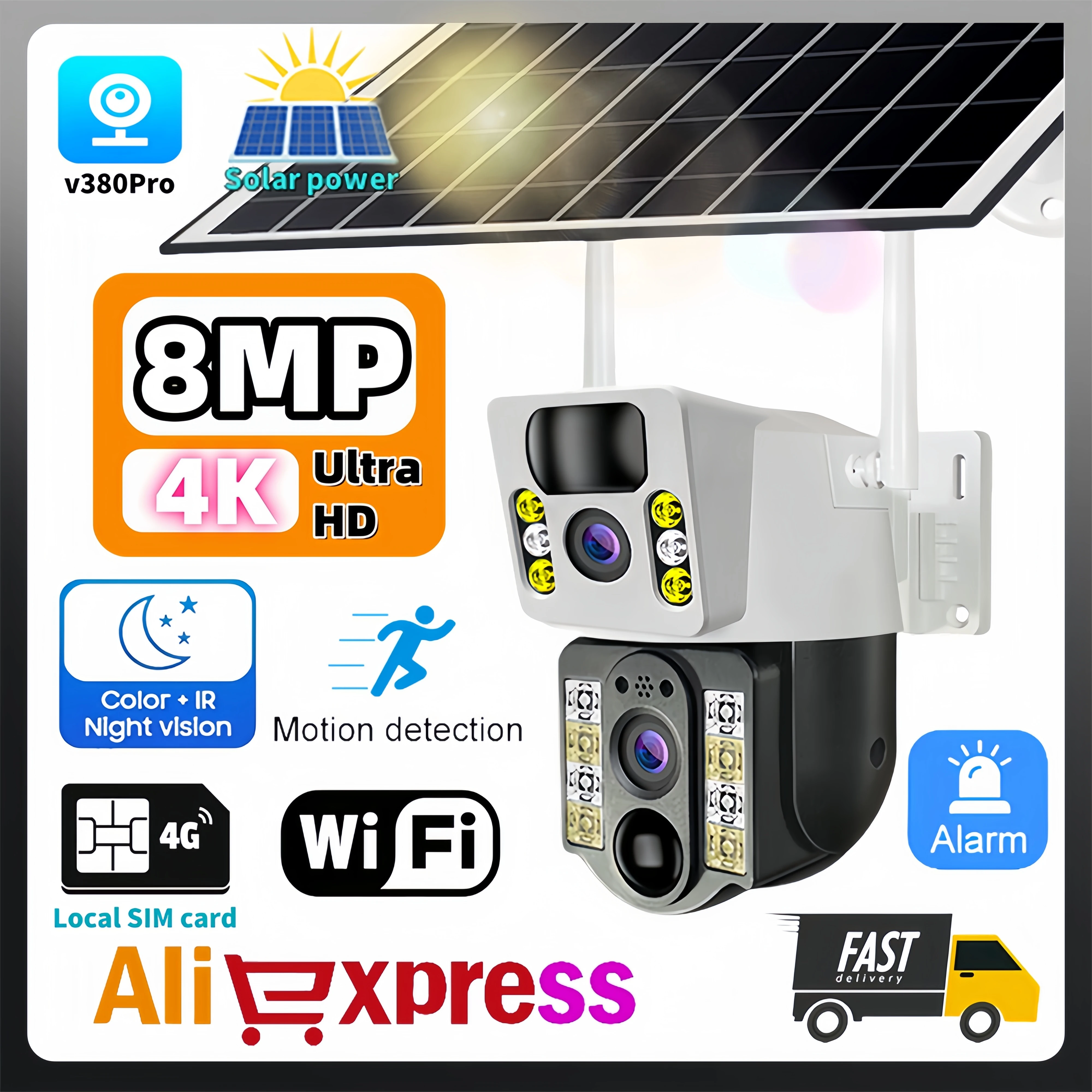 4K-8MP-Solar-4G-SIM-WiFi-Camera-Dual-Lens-Outdoor-PTZ-Camera-Auto ...