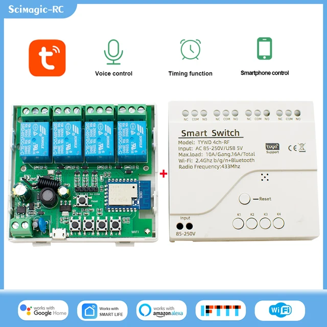 5v Relay Universal Tuya Switch 6 Channels WIFI Smart Relay Module ...
