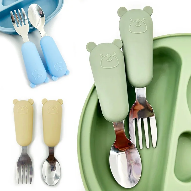 Baby-Gadgets-Tableware-Set-Children-Utensil-Stainless-Steel-Toddler ...