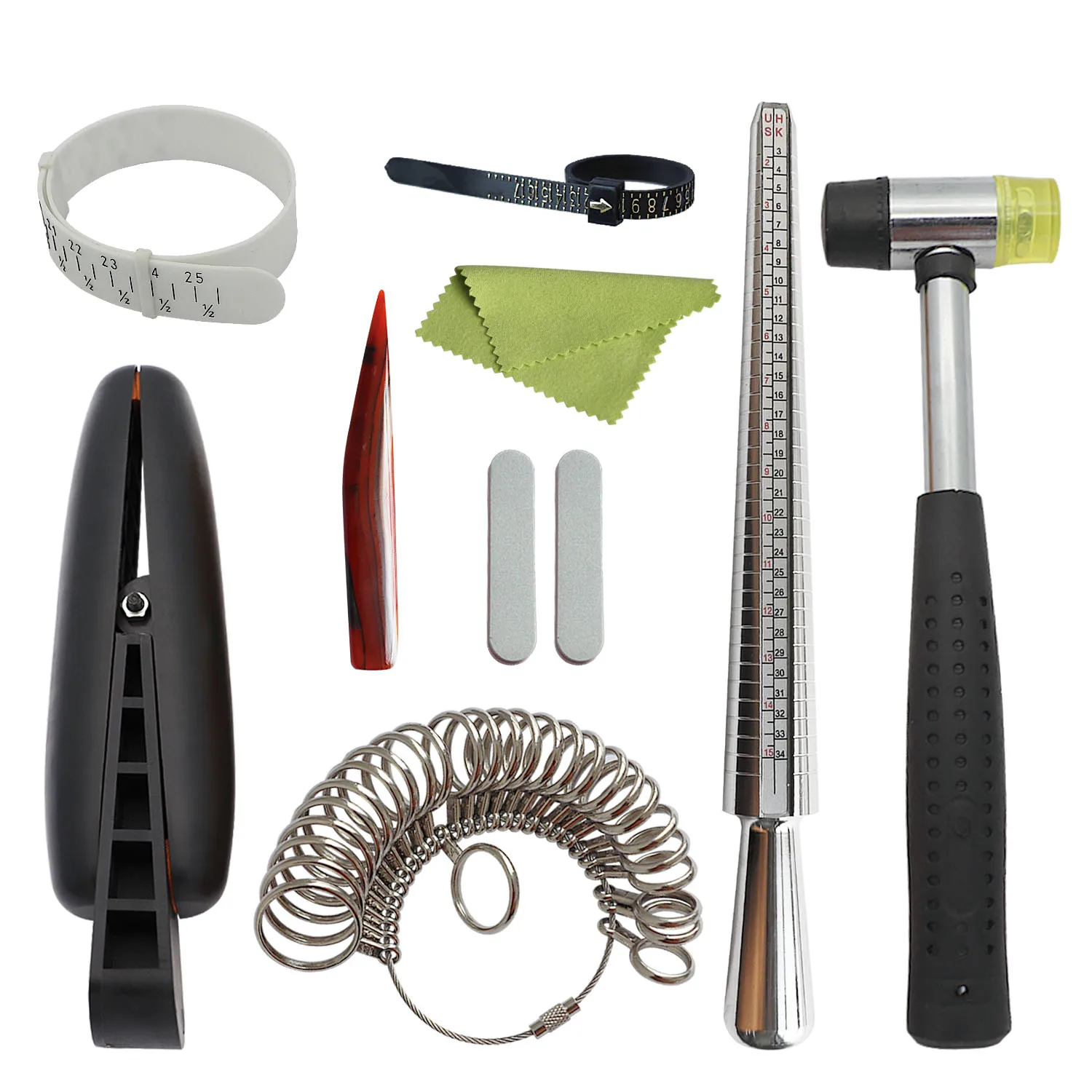 10pcs-Ring-Mandrel-Tool-Set-Ring-Size-Adjusters-Bracelet-Gauge-Sizer ...