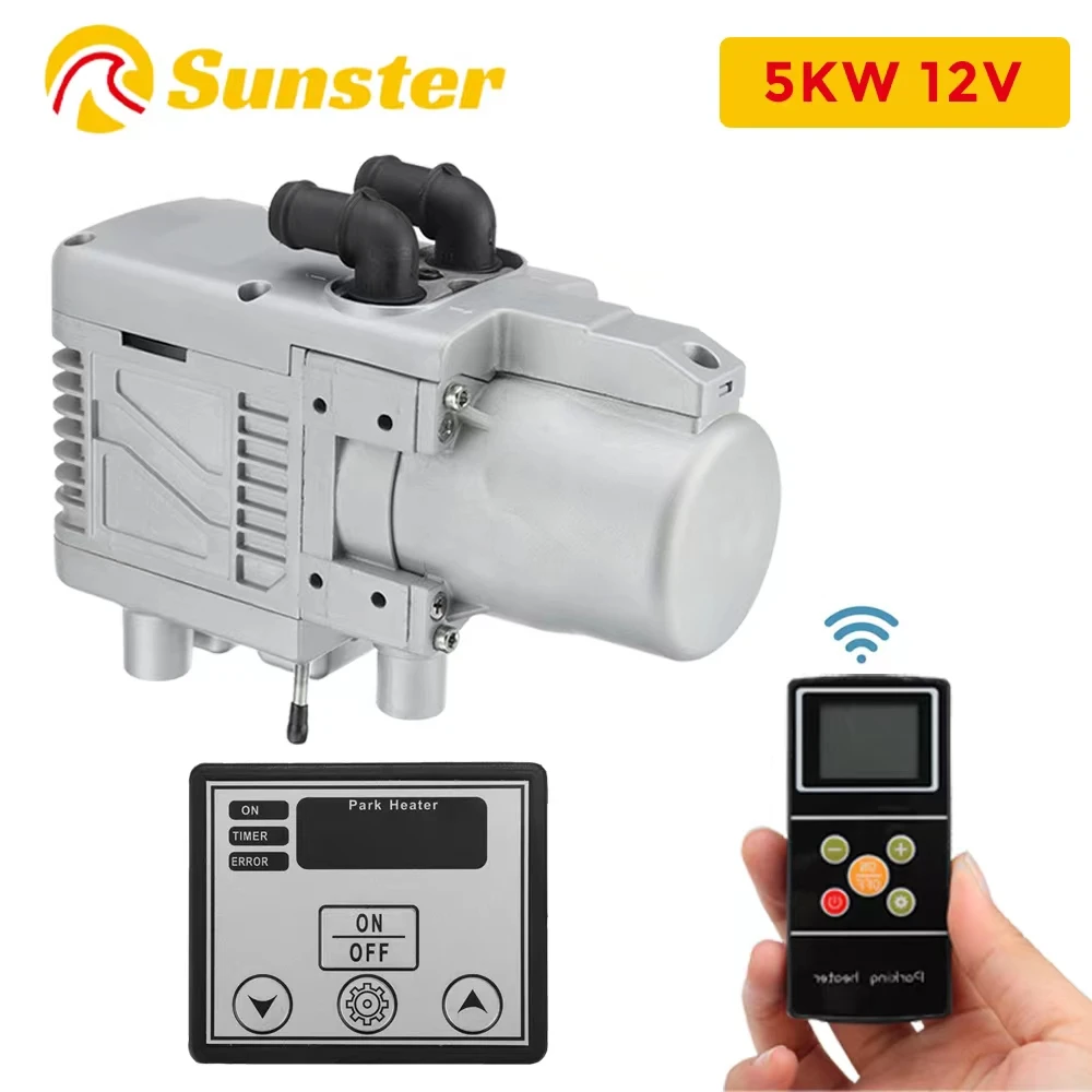 Sunster 12V 5KW gasoline/diesel air heater Water heater with remote ...