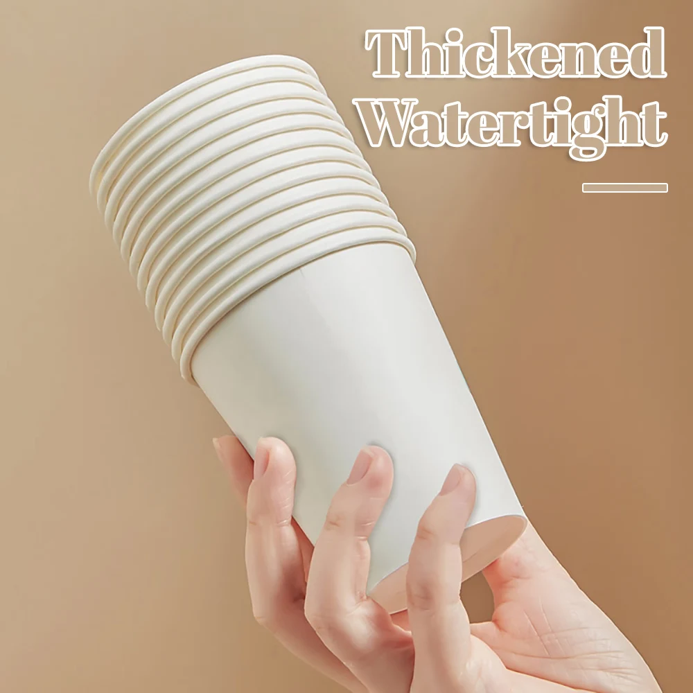 Handmade-Pure-White-Disposable-Cup-Paper-Cup-Thickened-Durable-Home ...