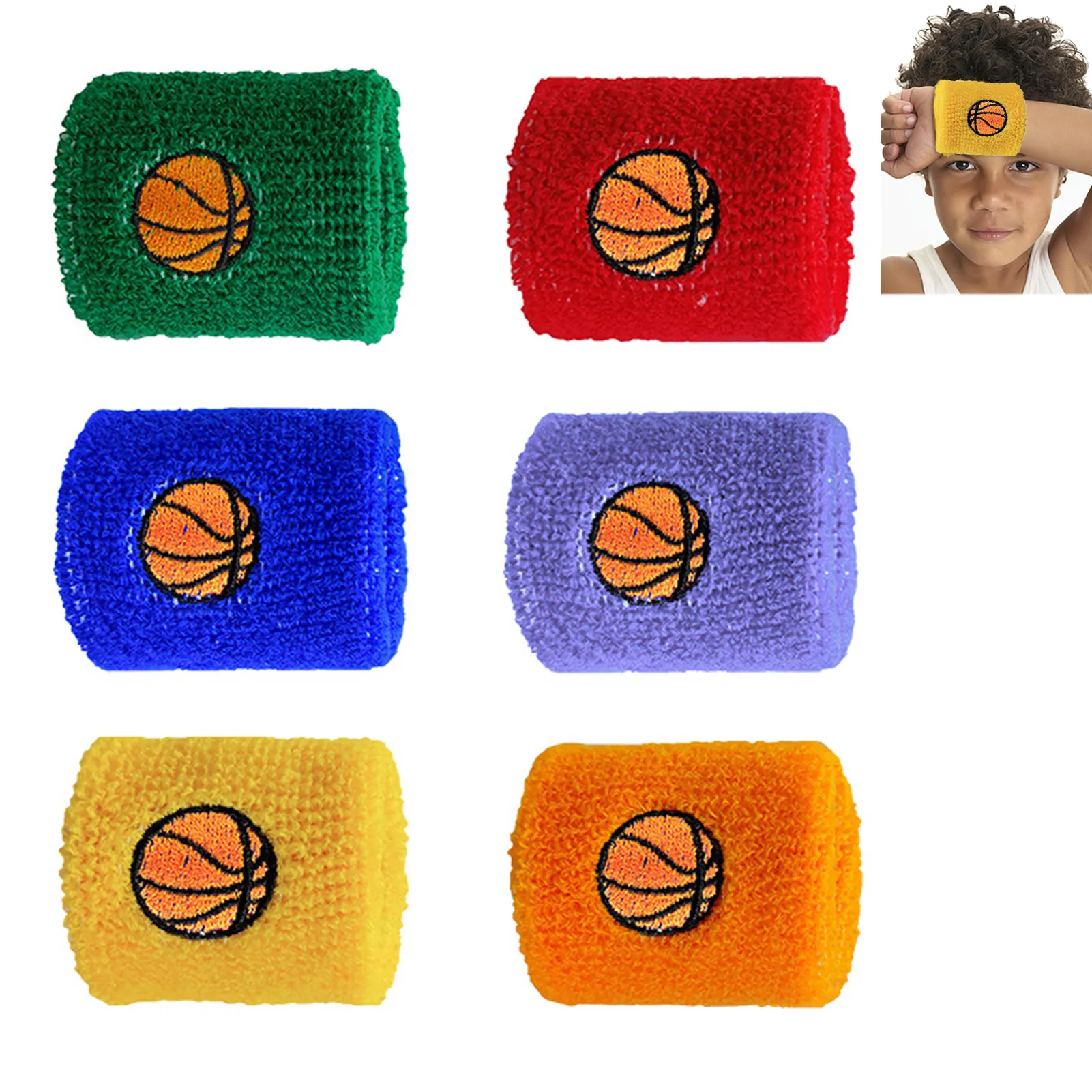 6-PCS-Wrist-Sweatband-Sport-Wristband-Children-Wrist-Bands-Sweat-proof ...