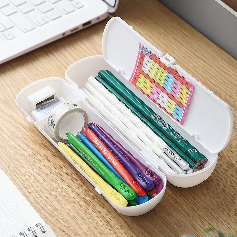 Solid-Color-Pencil-Case-Large-Capacity-Circle-Pencil-Bag-Simple-Storage ...