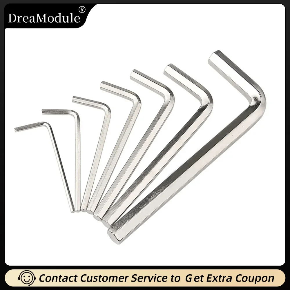 1Set Universal Hex Key Allen Wrench Set 0.7-3mm Silver Long Arm Mini ...