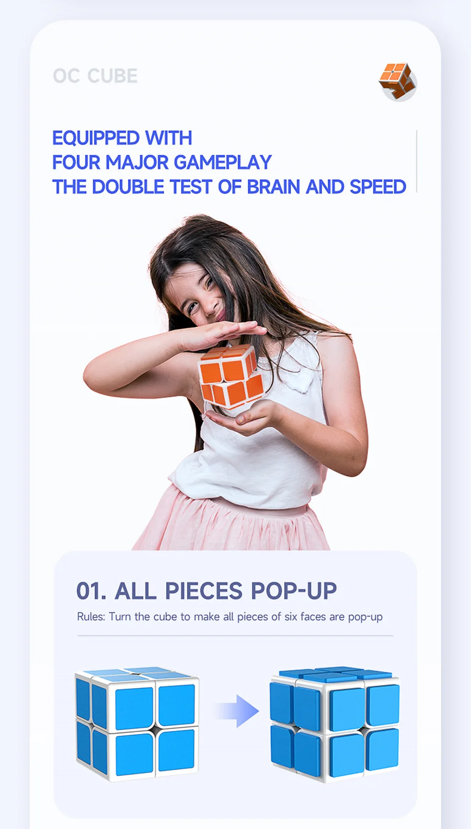 Violet - QiYi OS Cube 2x2x Cube magnétique professionnel POP Magic 2x2 anti stress, Jouet Puzzle ...