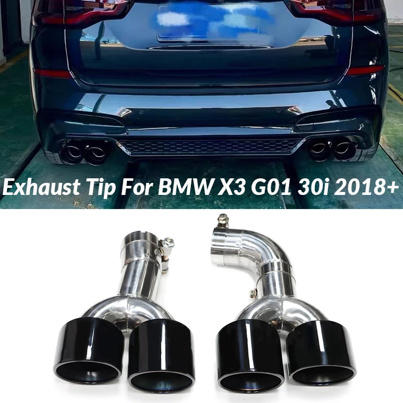 1-Pair-Quad-Car-Exhaust-Tip-For-BMW-X3-30i-G01-2022-Upgrade-X4M-Style ...