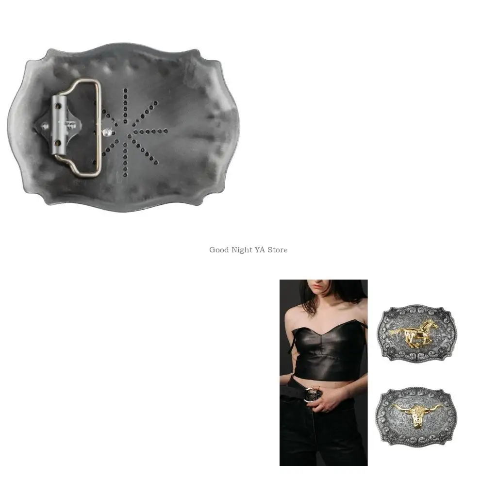 Metal Belt Buckle For Men Western Belt Buckle Cowboy Belt Buckle Long ...