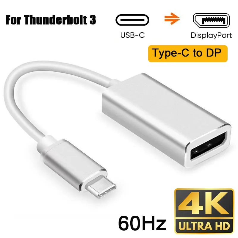 Aluminium USB-C to DisplayPort Adapter 4K@60Hz Type C to Display Port ...