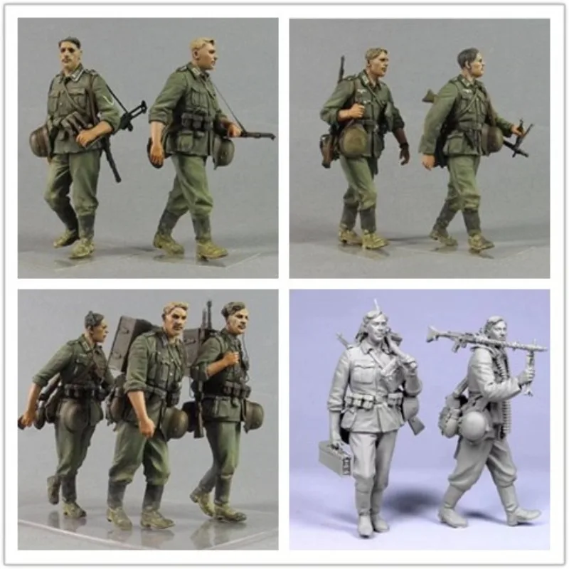 1/35 Resin Figure Model Kit Historical Miniature Hobby Diorama Marching ...