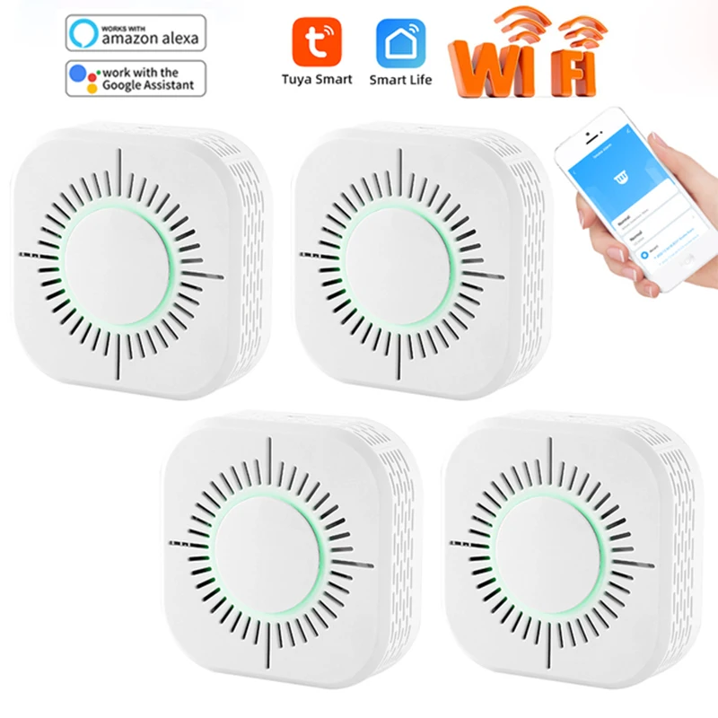 Smart Home Tuya Smoke Detector | Tuya Wireless Smoke Detector - 4pcs ...